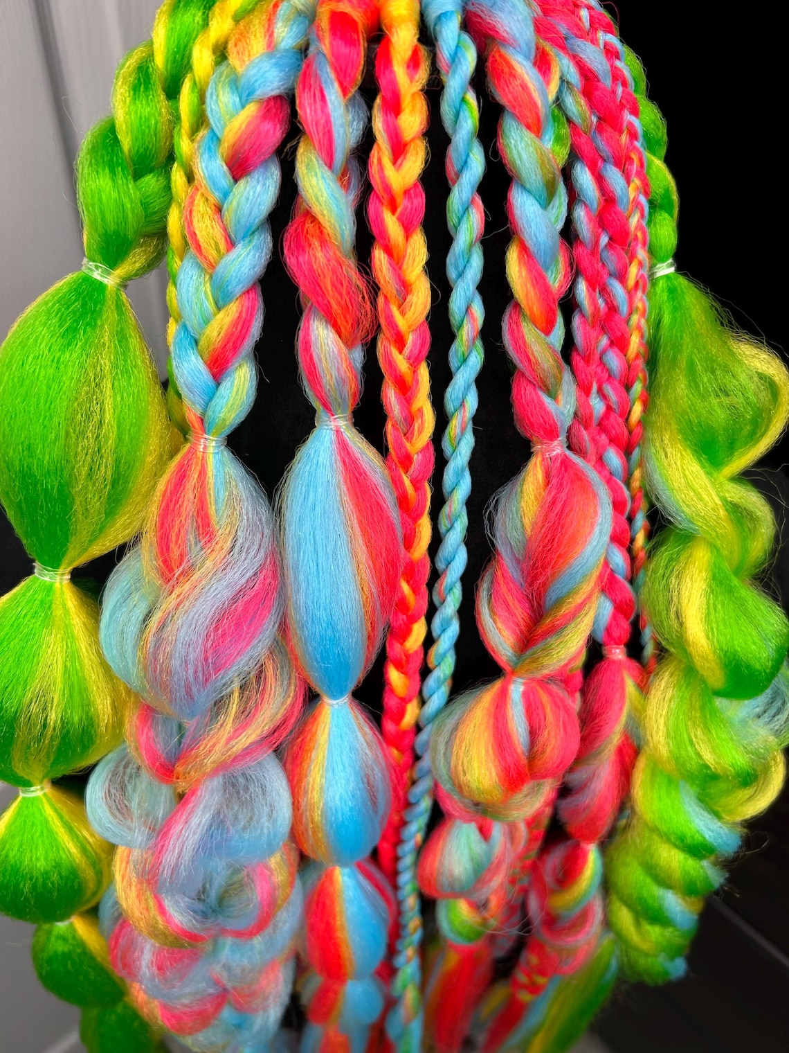 Festival Hair Extensions for Rave Hair, Bubble Braids, and Pigtails ...