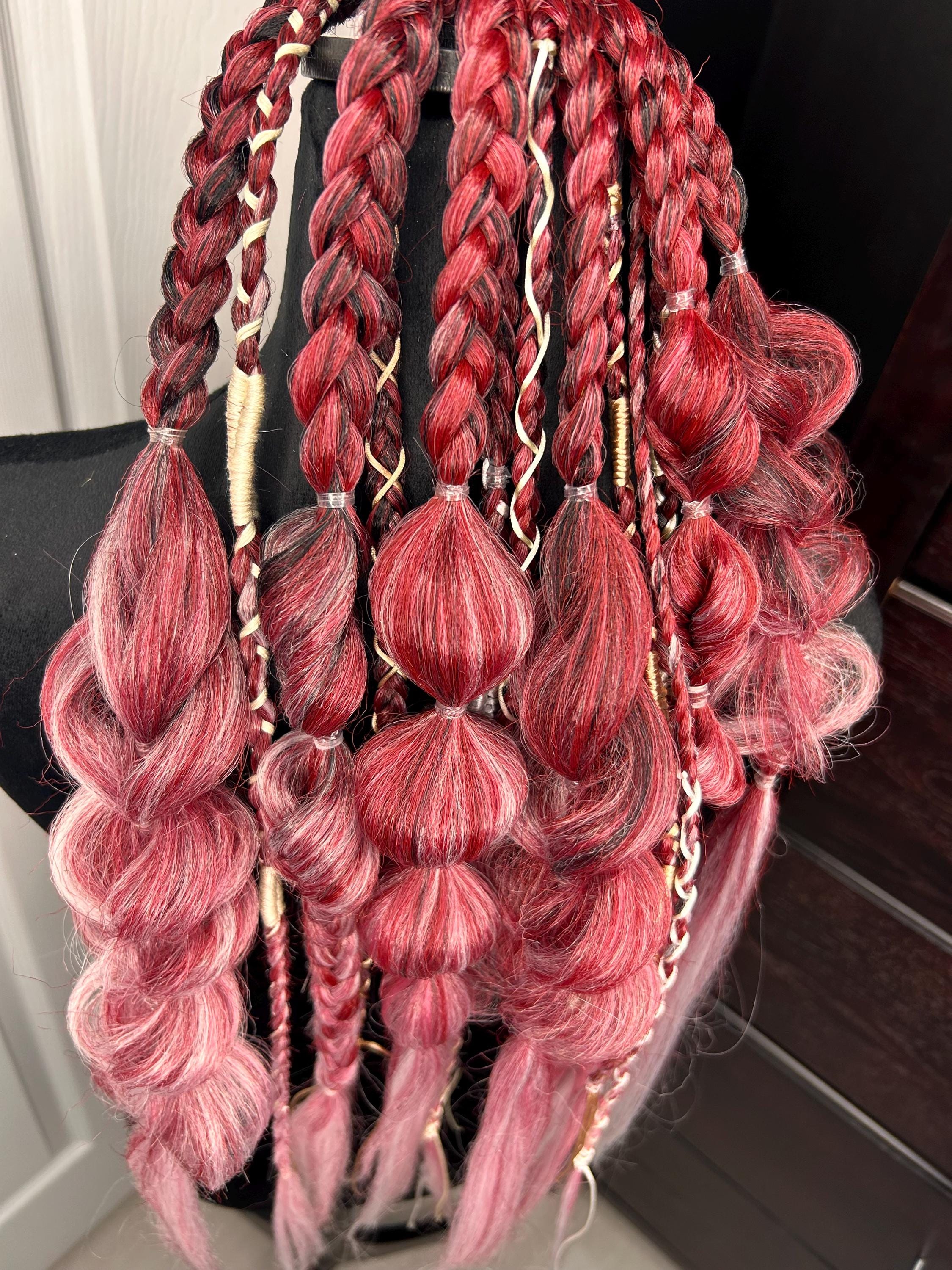 Festival Bubble Braids • Rave Braids • Festival Braids • Ponytail Hair ...