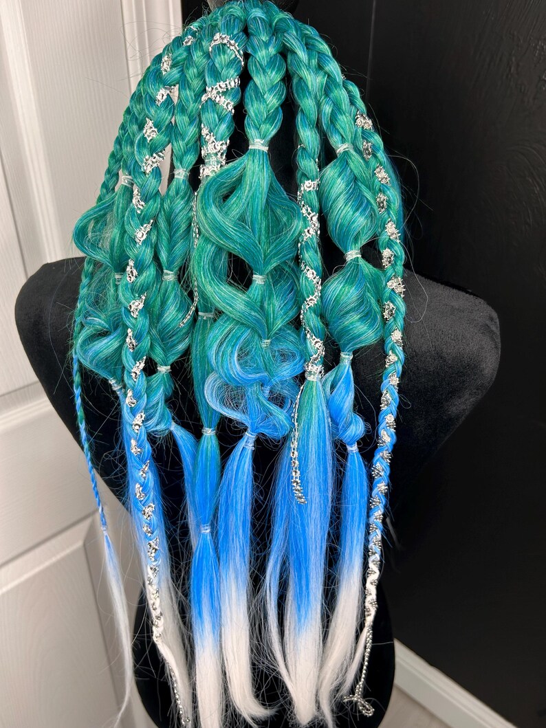 Festival Hair Extensions for Rave Hair, Bubble Braids, and Pigtails ...