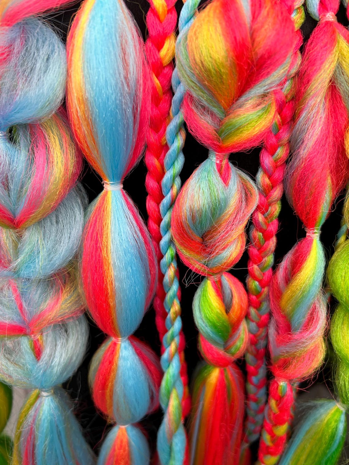 Festival Hair Extensions for Rave Hair, Bubble Braids, and Pigtails ...