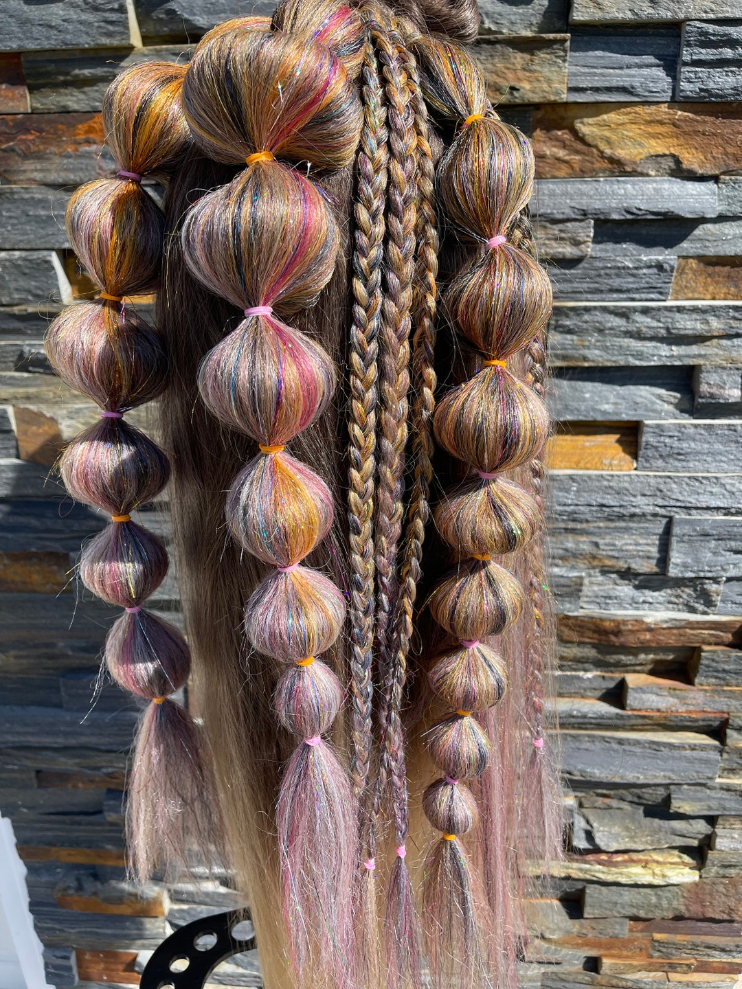 Festival Hair Extensions for Rave Hair, Bubble Braids, and Pigtails ...