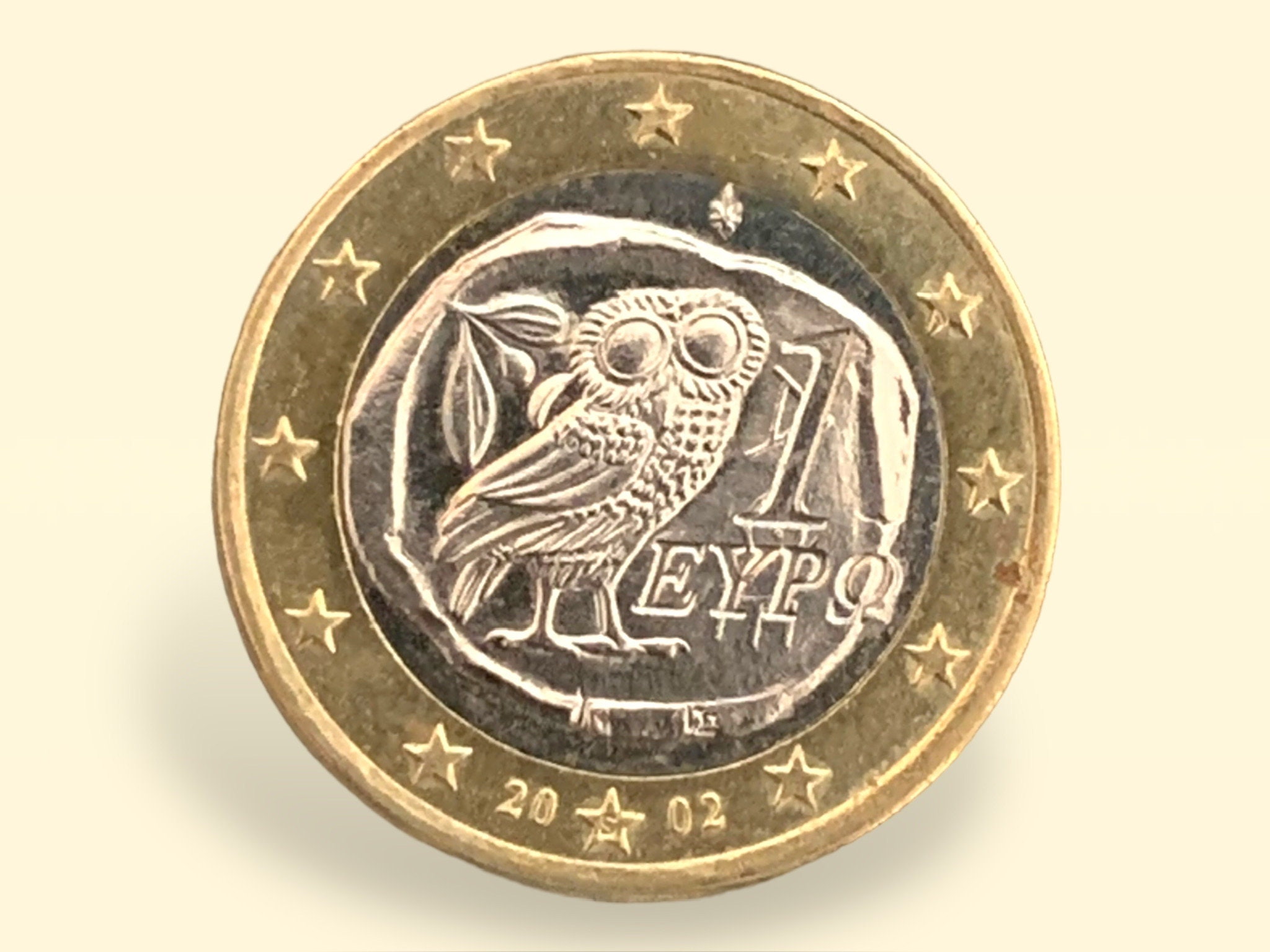 Moneda De 1 Euro Con Búho Y Letra Rara s En Estrella. - Etsy