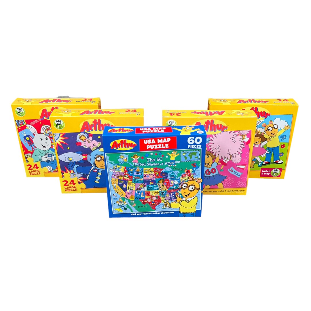 ARTHUR USA Map Jigsaw Puzzle the 50 United States PBS Kids Puzzle Lot ...