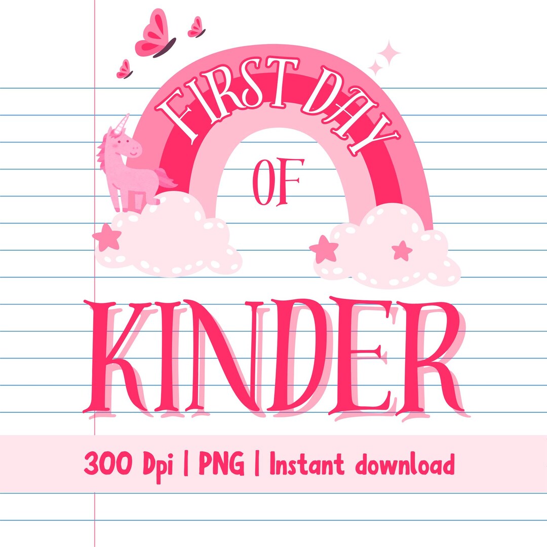 Happy First Day of School | Unicorn Png | PNG Only | Kinder Sublimation ...