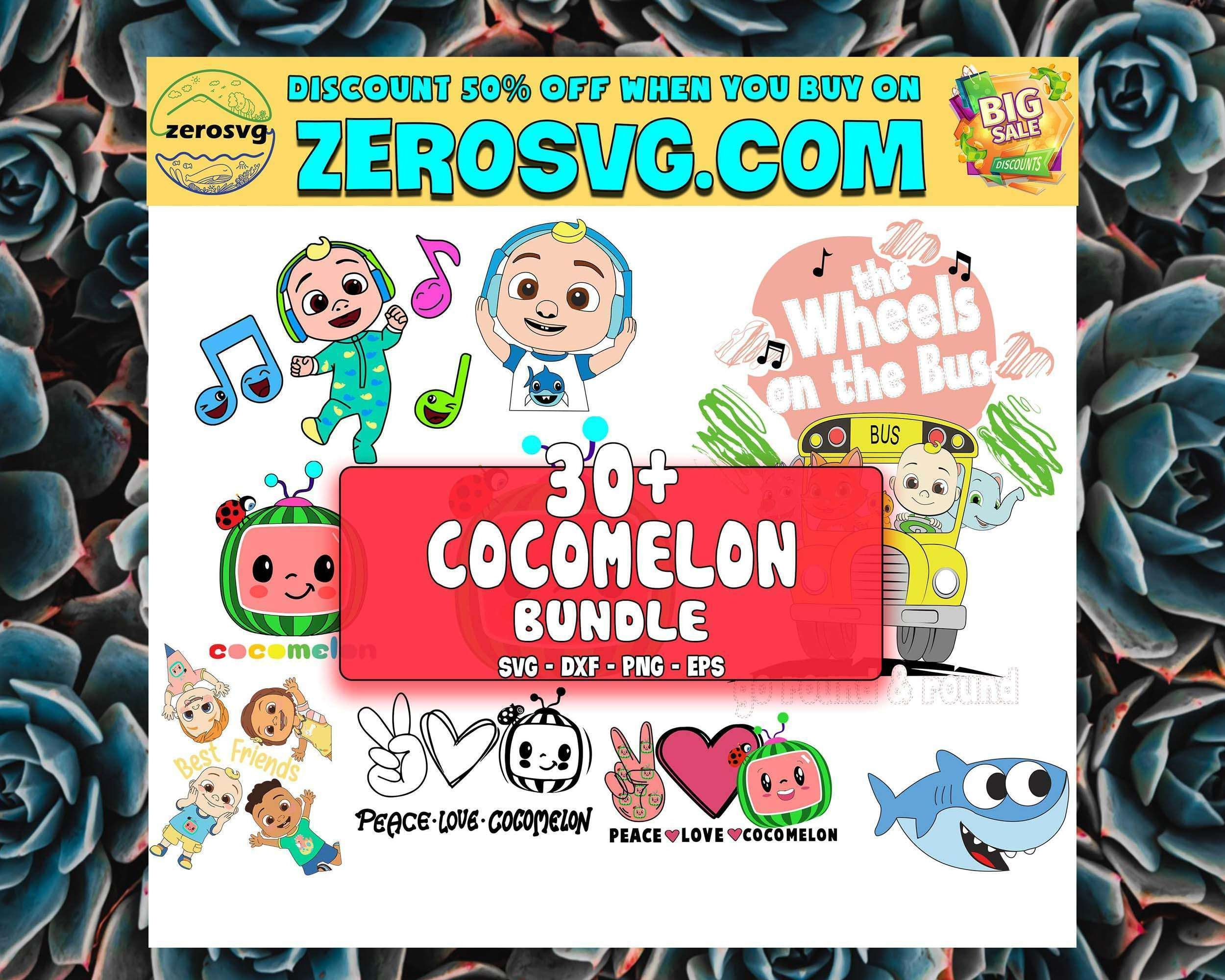 Cocomelon Svg Bundle 30 Files Cocomelon Svg EPS PNG DXF - Etsy