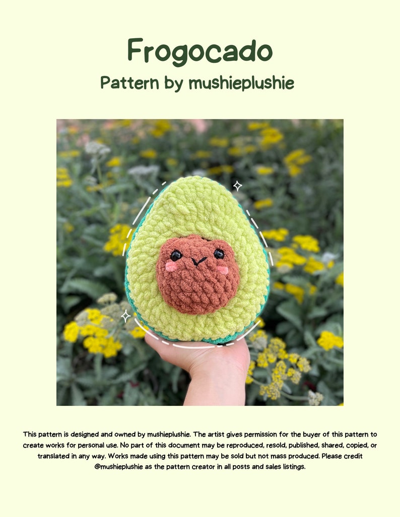 Frogocado Crochet Pattern Frog Avocado - Etsy