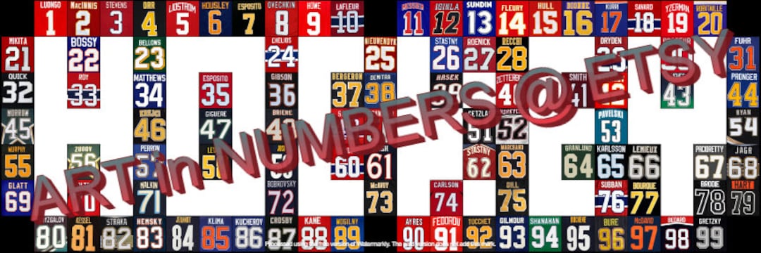 Customize Large Poster 16 X 48 Inch NHL HOCKEY Jersey Numbers - Etsy