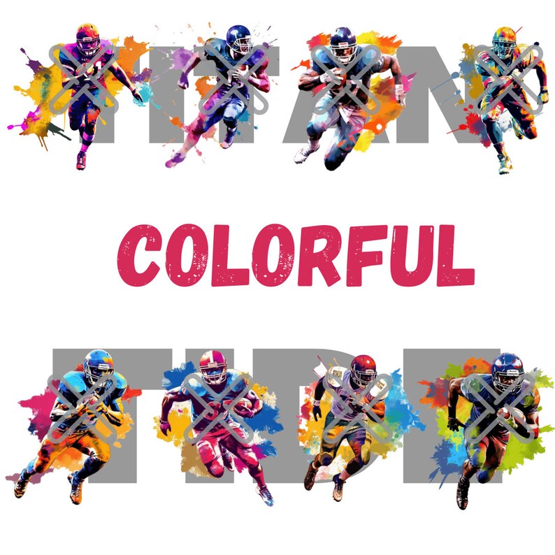 Football Watercolor Splash Clipart 20 Pack Bundle - Etsy