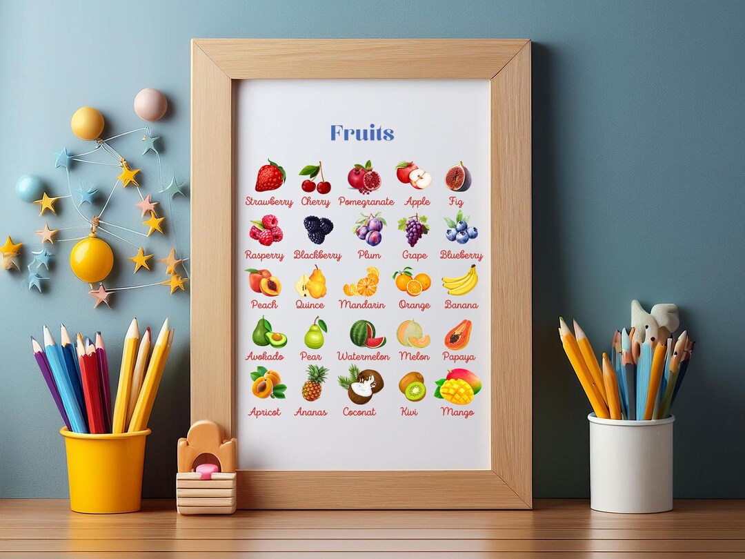 Fruits Vegetables Educational Prints, Classroom Printable, Home School ...