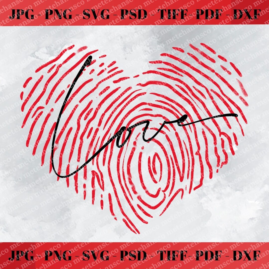Fingerprint Love SVG Fingerprint Cut File Fingerprint - Etsy