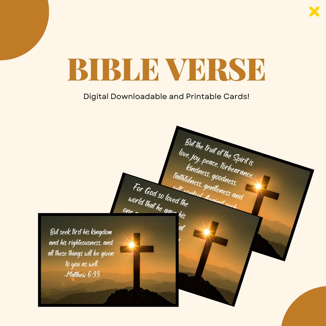 Bible Verse Cards Set of 12 Printable Inspirational Cards Digital ...