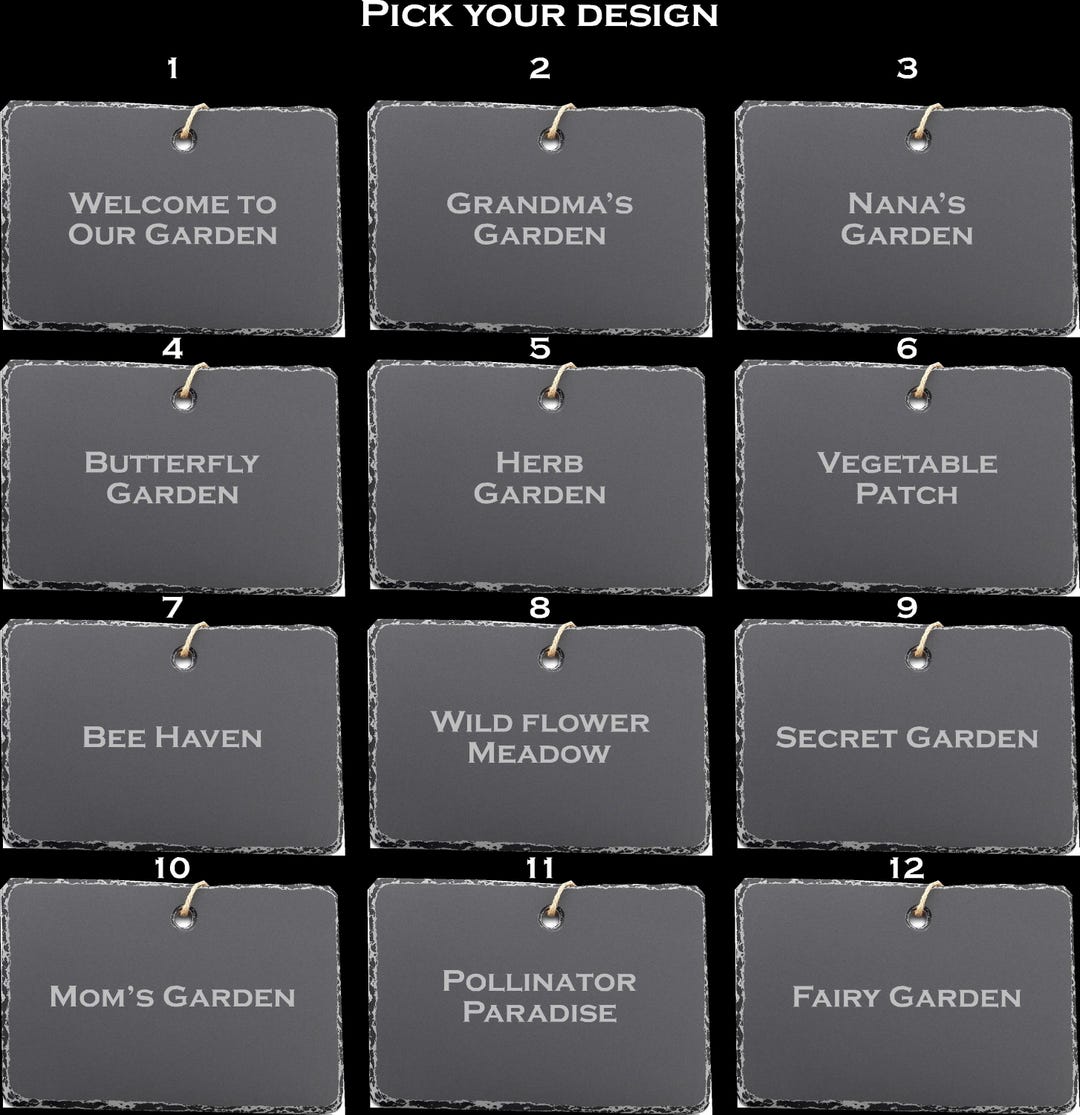 Custom Slate Garden Sign – Personalized Plant Marker – Rustic Outdoor ...