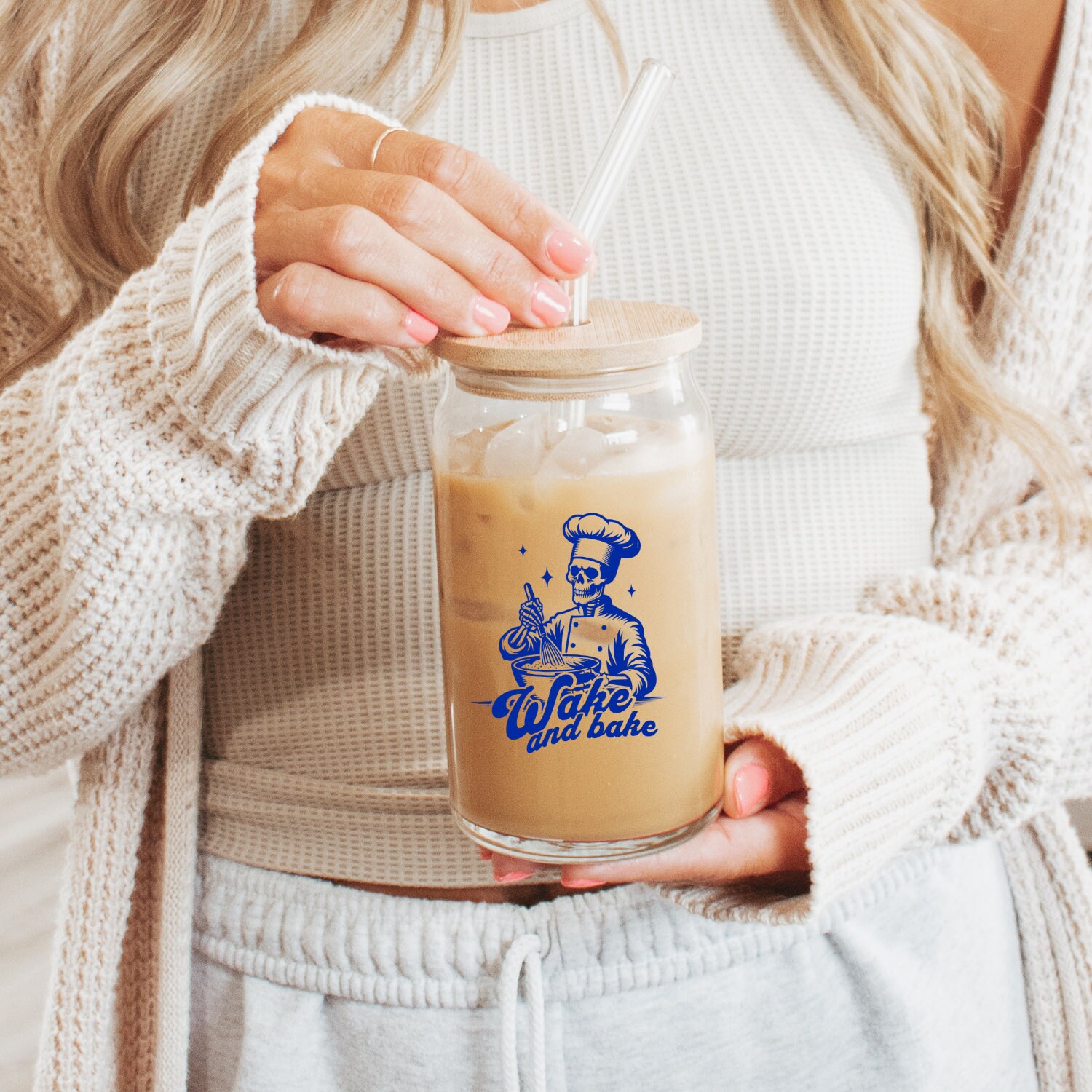 Wake and Bake, SVG PNG File, Trendy Vintage Skeleton Funny Baking Retro ...