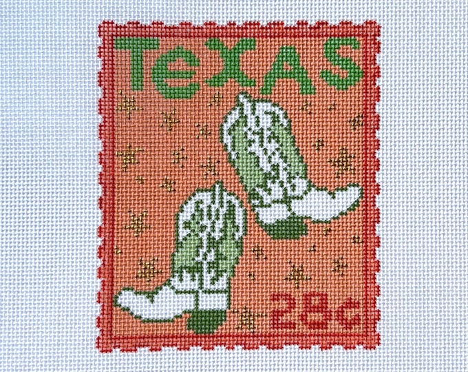 Texas Postage Stamp Needlepoint Canvas - Etsy