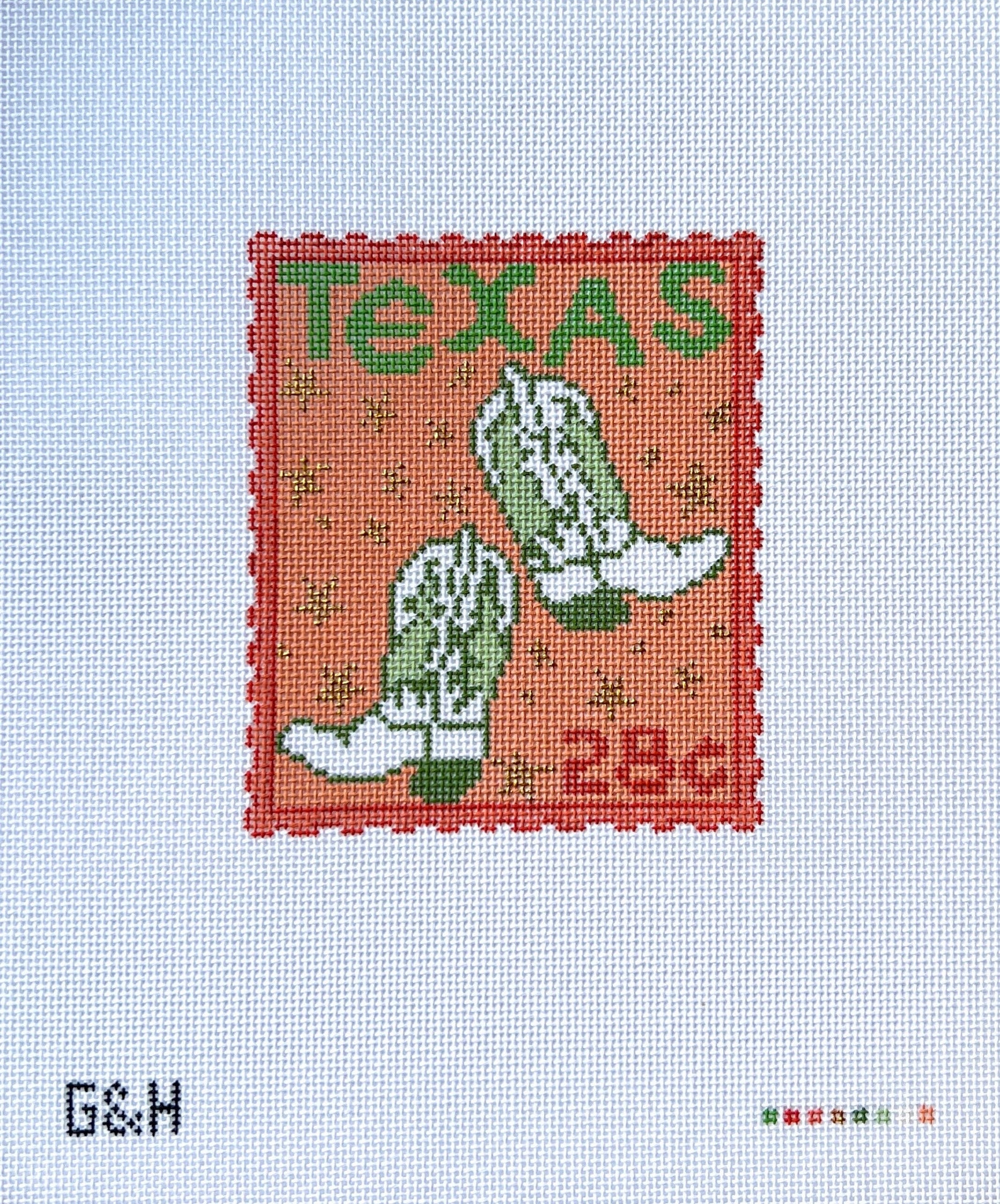 Texas Postage Stamp Needlepoint Canvas - Etsy
