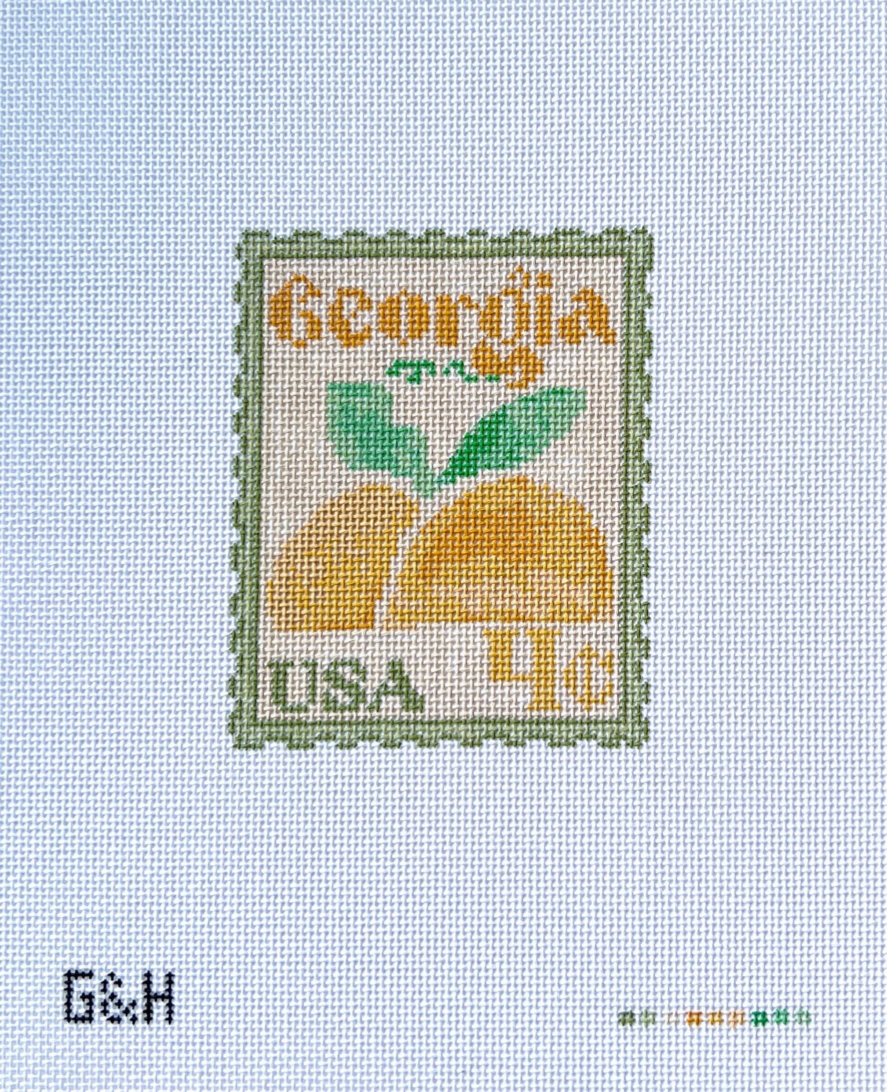 Georgia Postage Stamp Needlepoint Canvas - Etsy