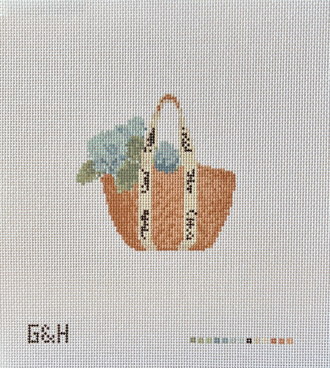 Hydrangea Basket Bag Needlepoint Canvas - Etsy