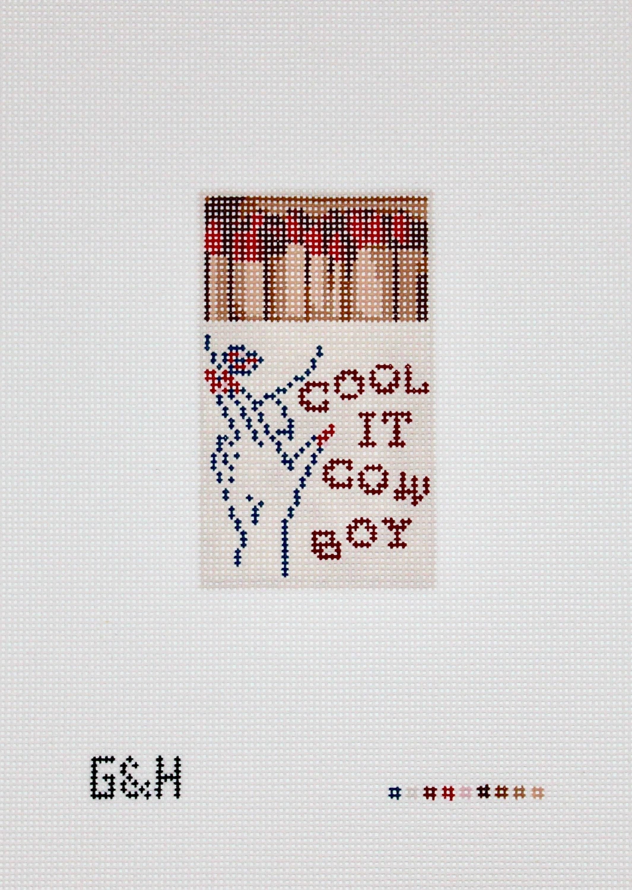 Cool It Cowboy Matchbox Needlepoint Canvas - 2025 Valentine’s Day ...