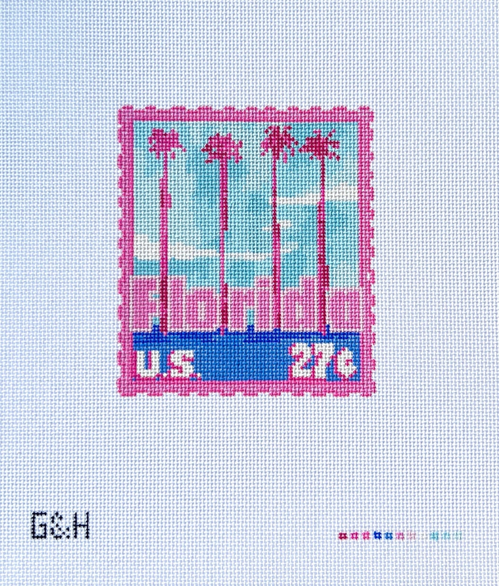 Florida Postage Stamp Needlepoint Canvas - Etsy