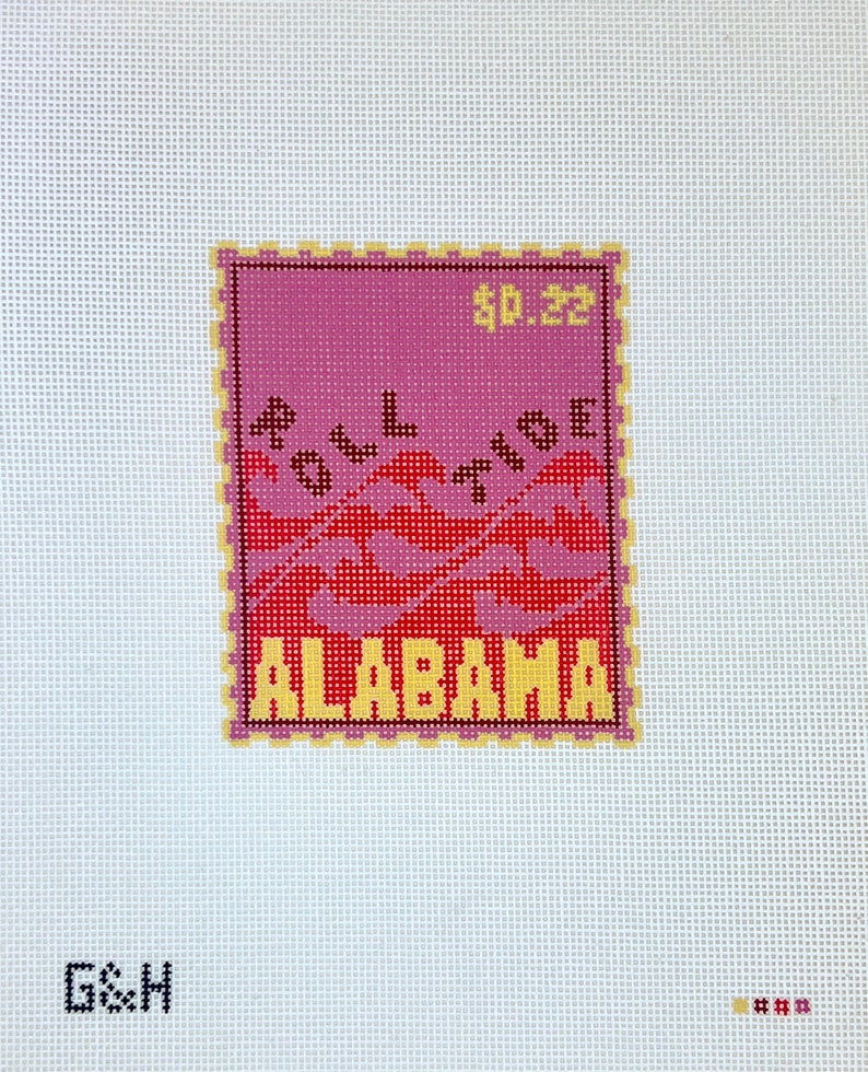 Alabama Postage Stamp Needlepoint Canvas - Etsy