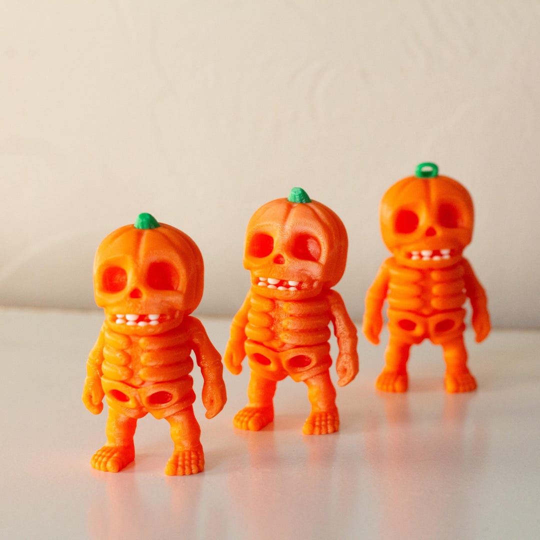 Articulated Pumpkin Skeleton, 3D Printed, Designed by ZOU3D - Etsy