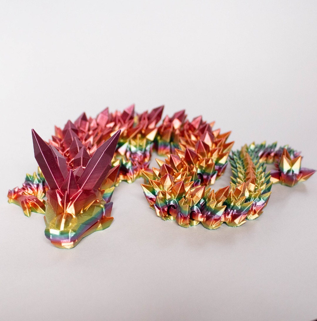 Crystal Dragon, 3D Printed Rainbow, by Cinderwing3d, Authorized Seller - Etsy