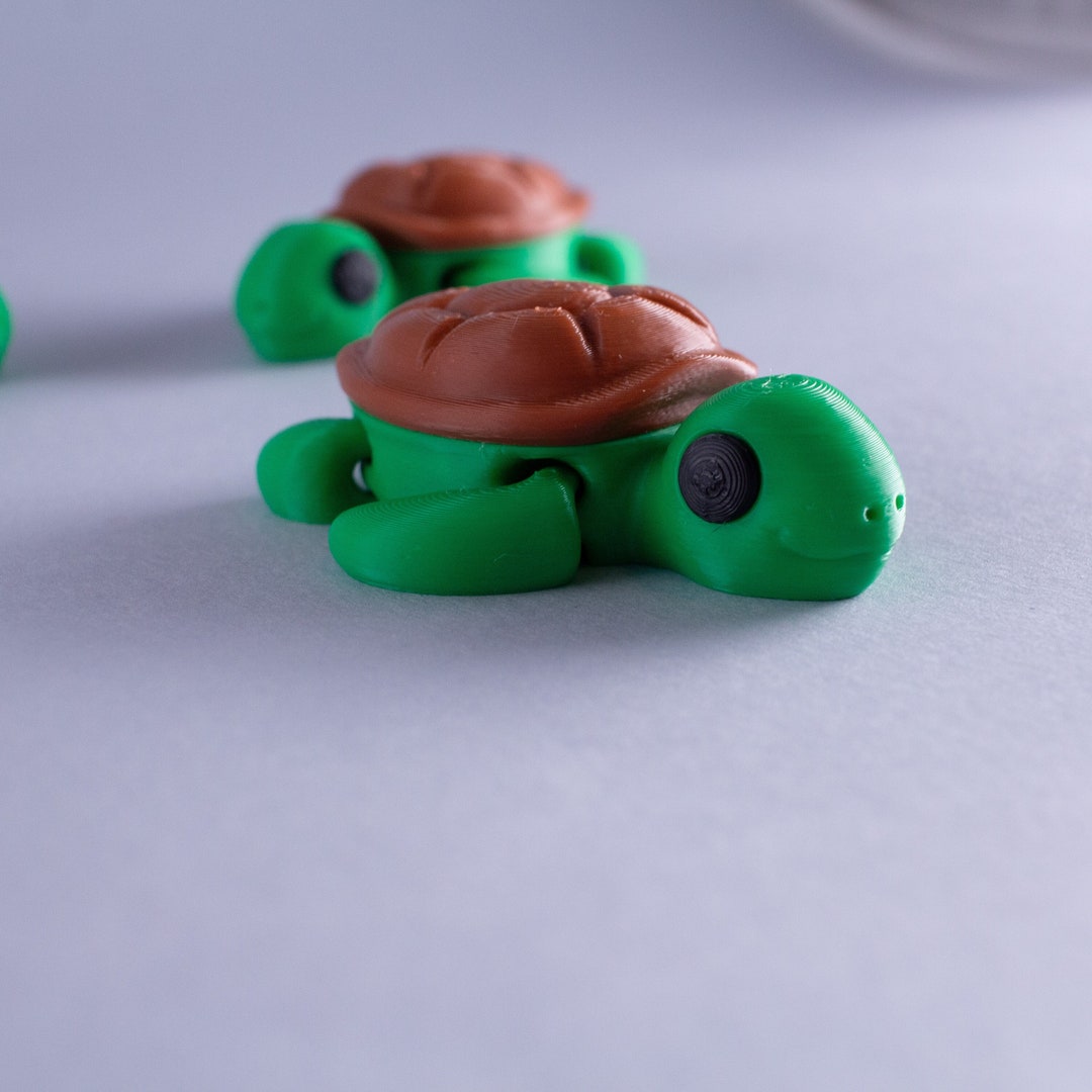Articulated Baby Turtle 3D Printed Keychain, Designed by ZOU3D - Etsy