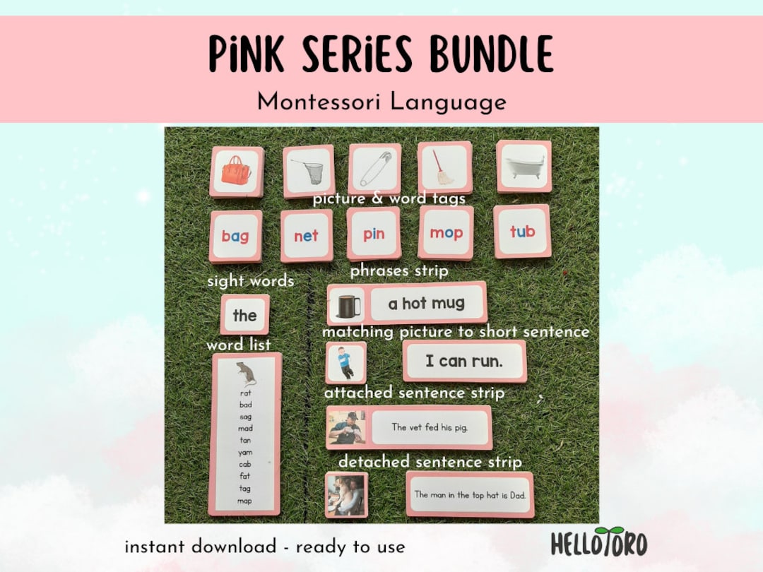 Montessori Pink Series Material Homeschool Preschool - Etsy