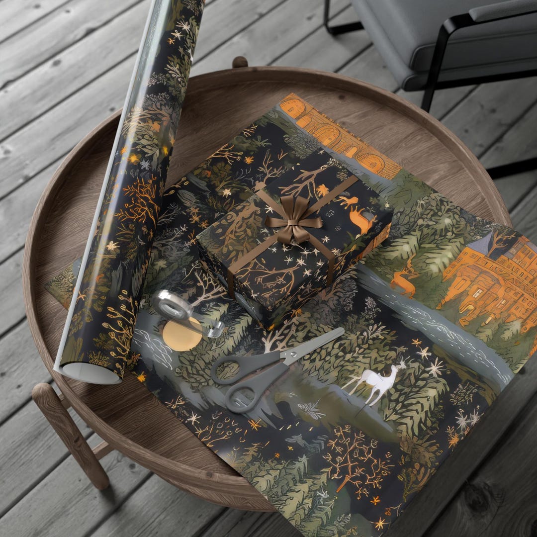 Enchanted Forest Castle Wrapping Paper - Etsy