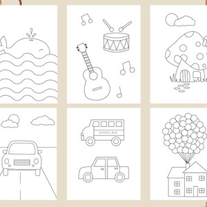 Set of 11 Coloring Pages, Kids Activity Coloring Pages, Preschool ...