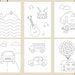 Set of 11 Coloring Pages, Kids Activity Coloring Pages, Preschool ...