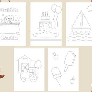 Set of 11 Coloring Pages, Kids Activity Coloring Pages, Preschool ...