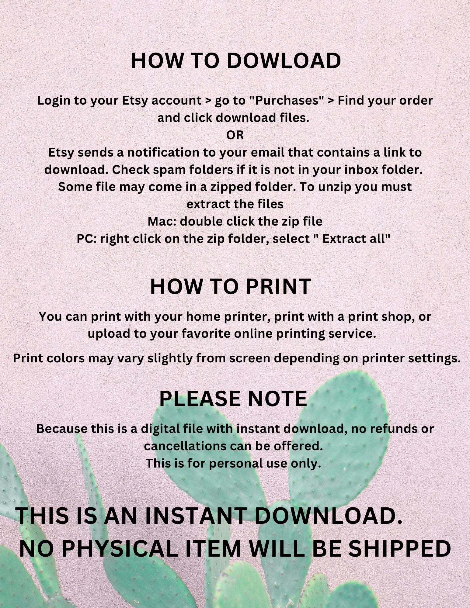 Menu Printable - Etsy