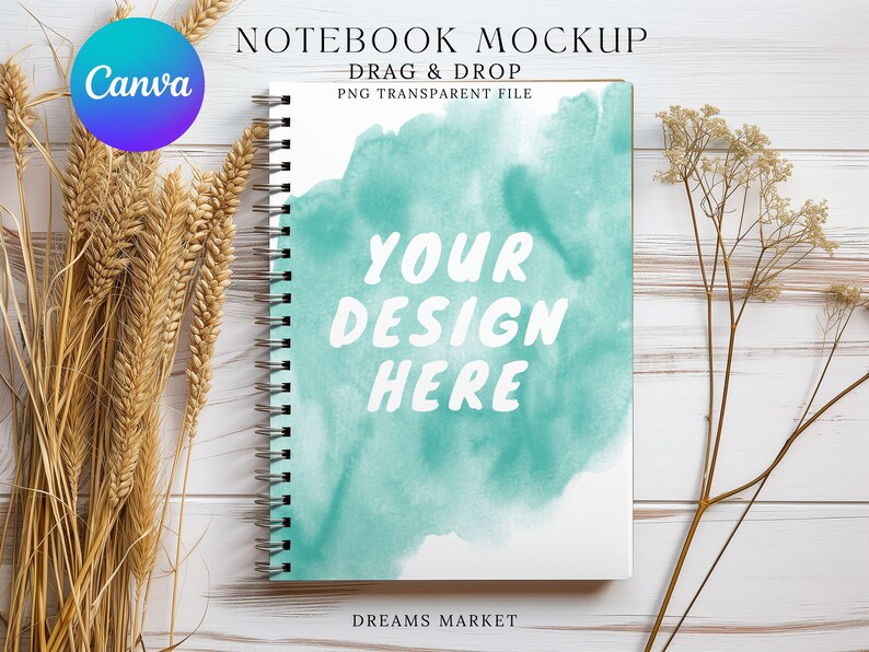 Spiral Notebook Mockup Drag and Drop Transparent Background PNG Mockup ...