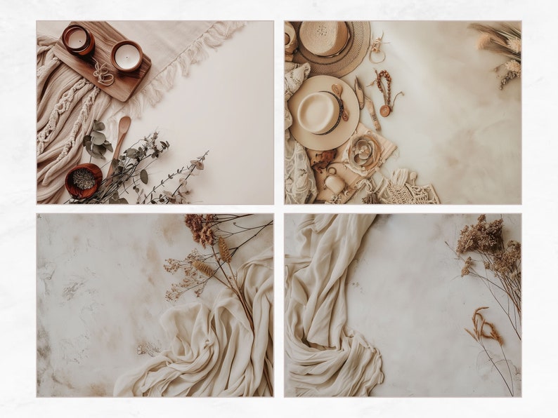 Boho Backgrounds Ultimate Bundle, 30 Boho Flat Lay Background Mockups ...