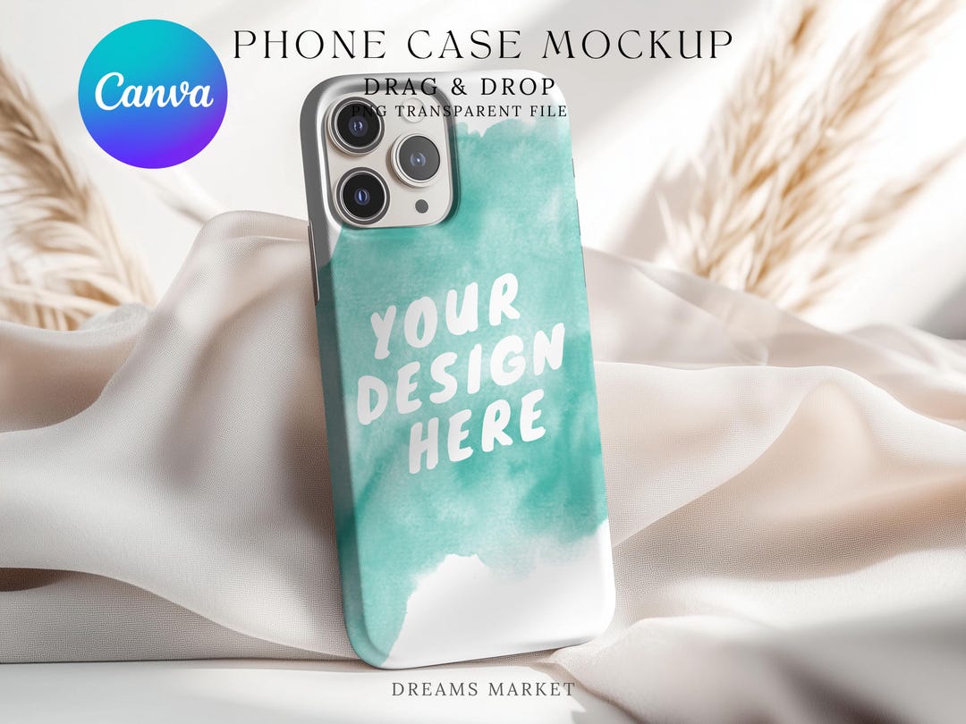 IPhone Case Mockup: Drag & Drop PNG, Transparent Background (digital ...