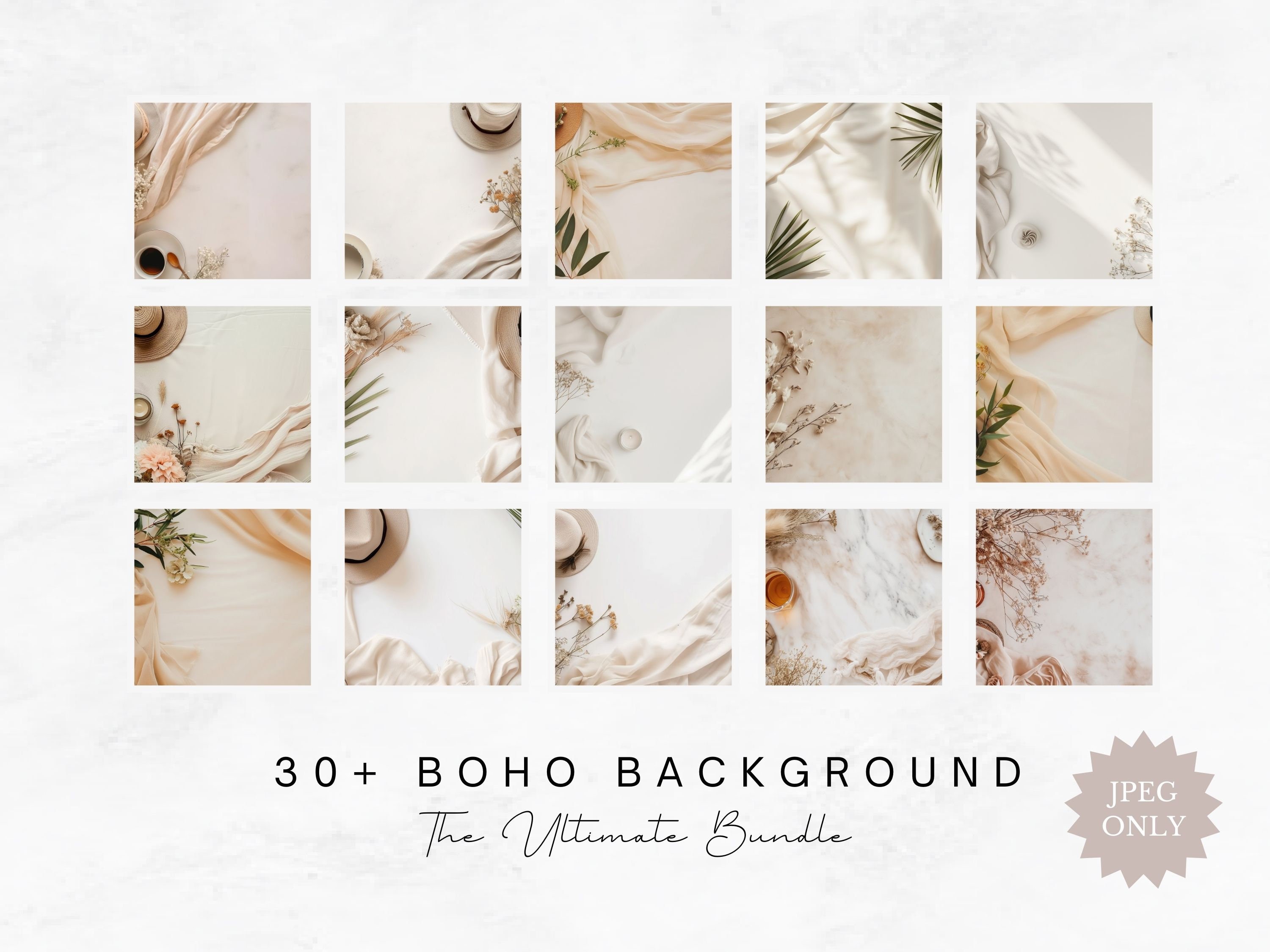 Boho Backgrounds Ultimate Bundle, 30 Boho Flat Lay Background Mockups ...