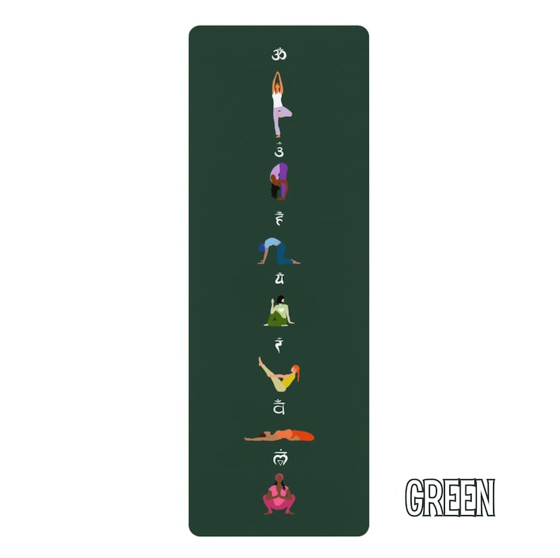 Women's Chakra Yoga Poses Rubber Mat, Chakra Guide, Seven Chakras ...