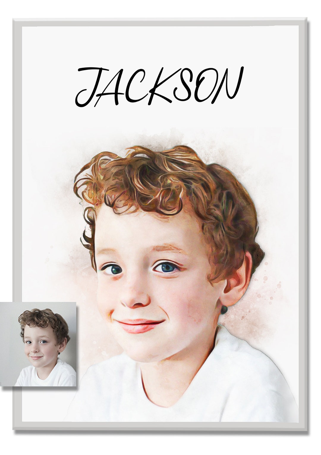 Birthday Gift | Watercolor Baby Portrait From Photo, Children Portrait ...