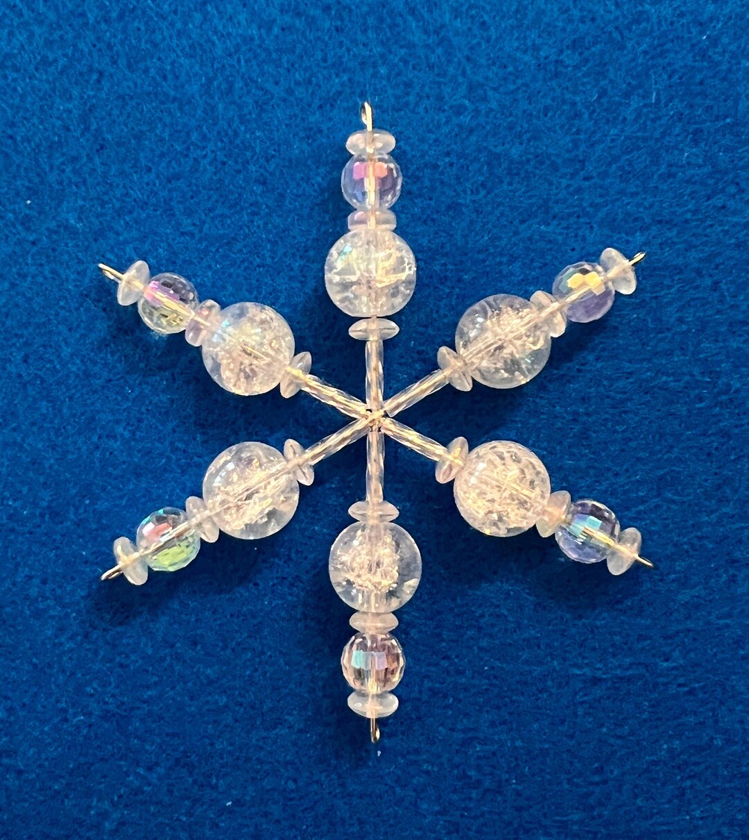 Crystal and Glass Beaded Snowflake Ornament - Etsy