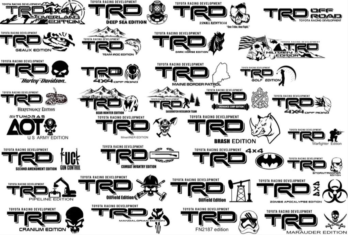2 X Toyota TRD Custom Decals, 100% Customizable - Etsy