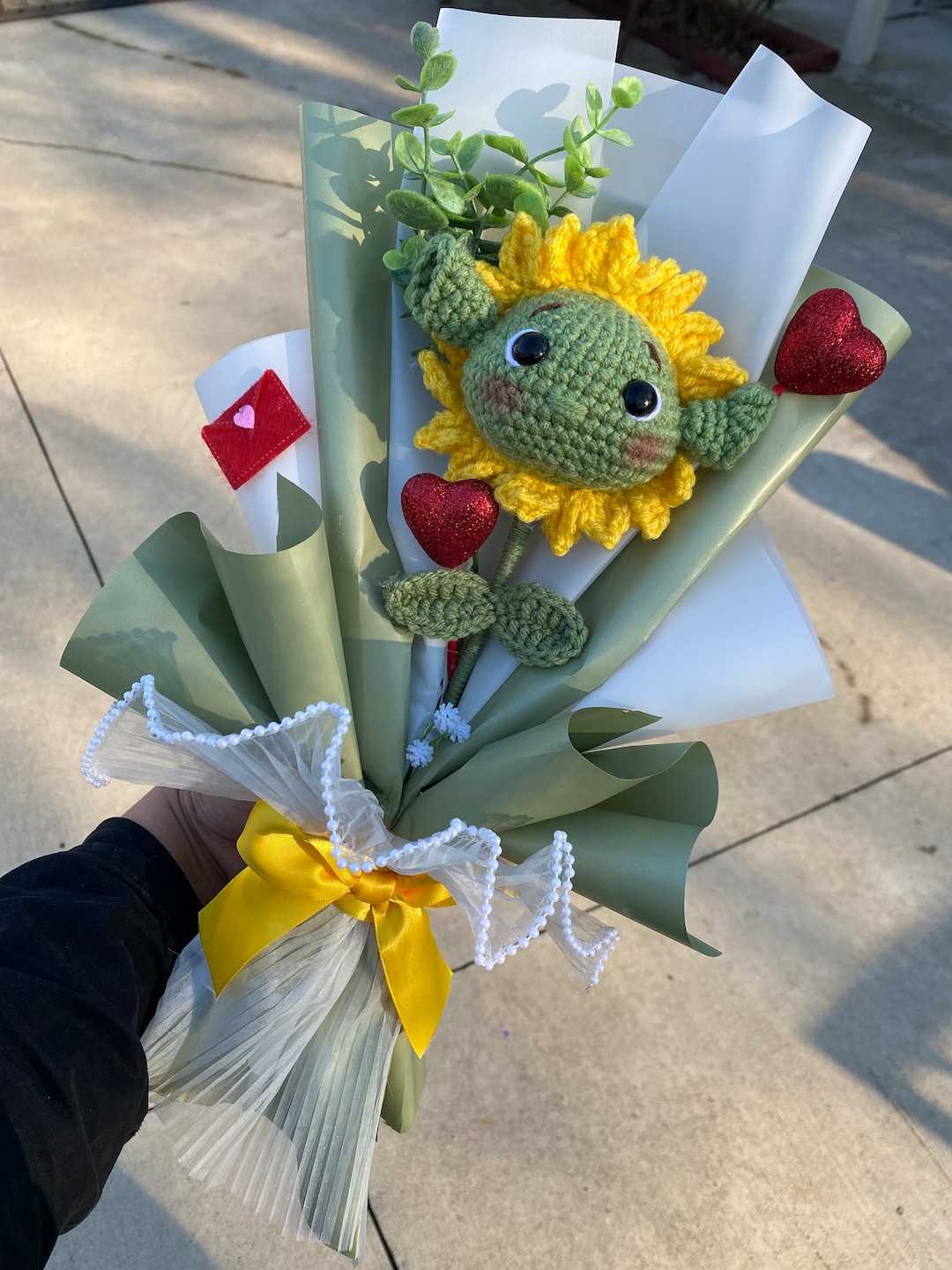 Sunflower Shrek Crochet Bouquet - Etsy