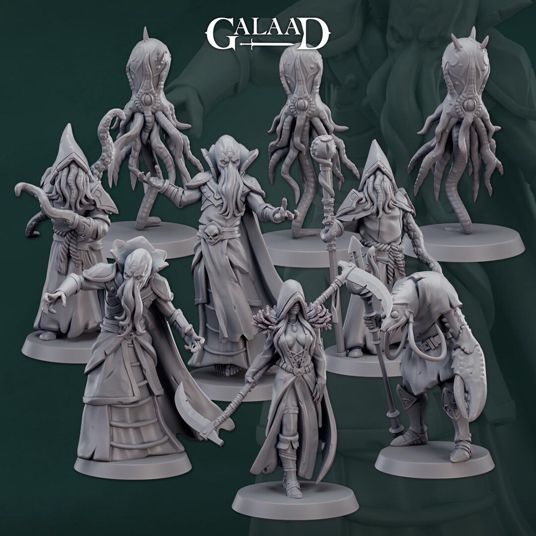 Cursed Cultists Galaad Miniatures RPG Miniature for Fantasy Game - Etsy