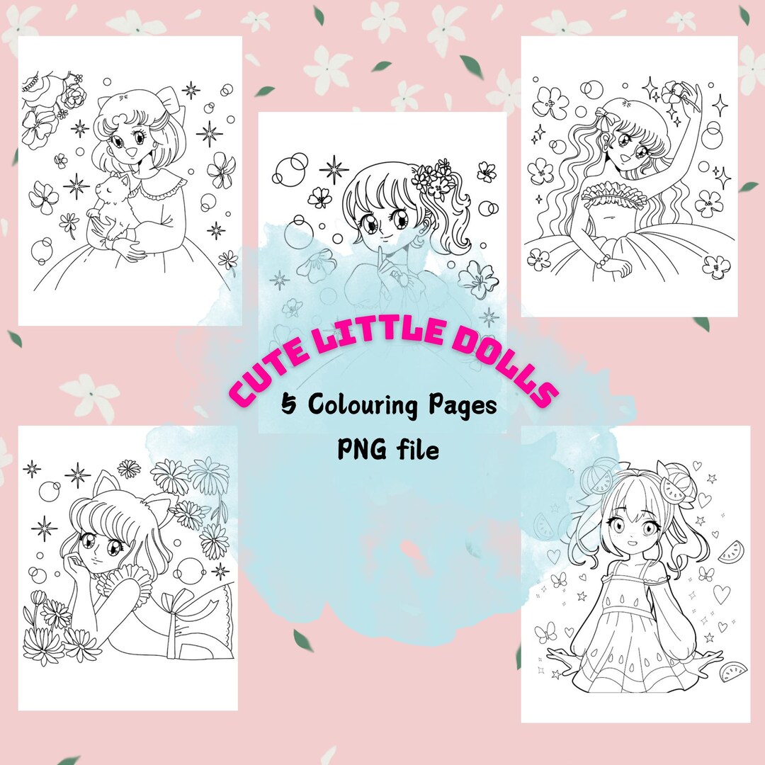 Cute Doll Coloring Book | Fun Printable Pages for Kids and Adults | US ...