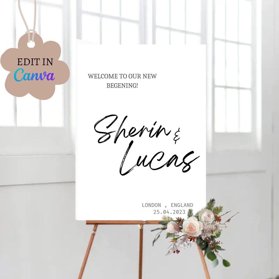 Simple Welcome Wedding Sign - Printable Wedding Sign - Wedding Poster ...