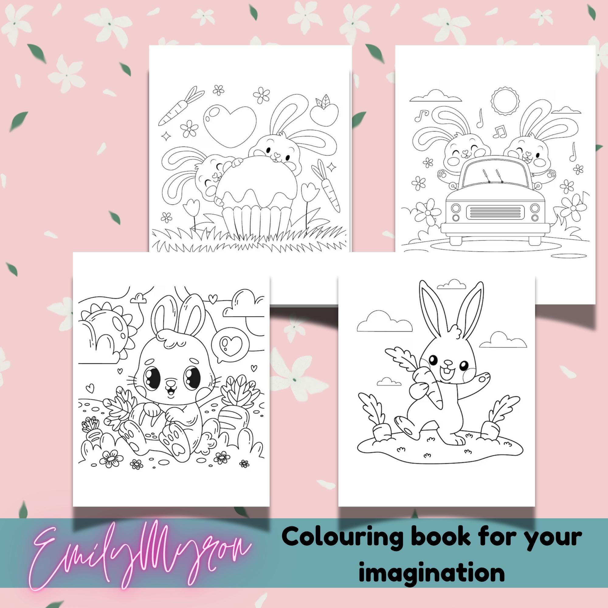 Cute Bunnies Coloring Book | Fun Printable Pages for Kids and Adults ...