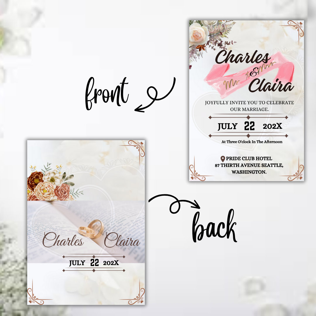 Wedding Invitation Template With QR Code, Minimal Wedding Invite Suite ...