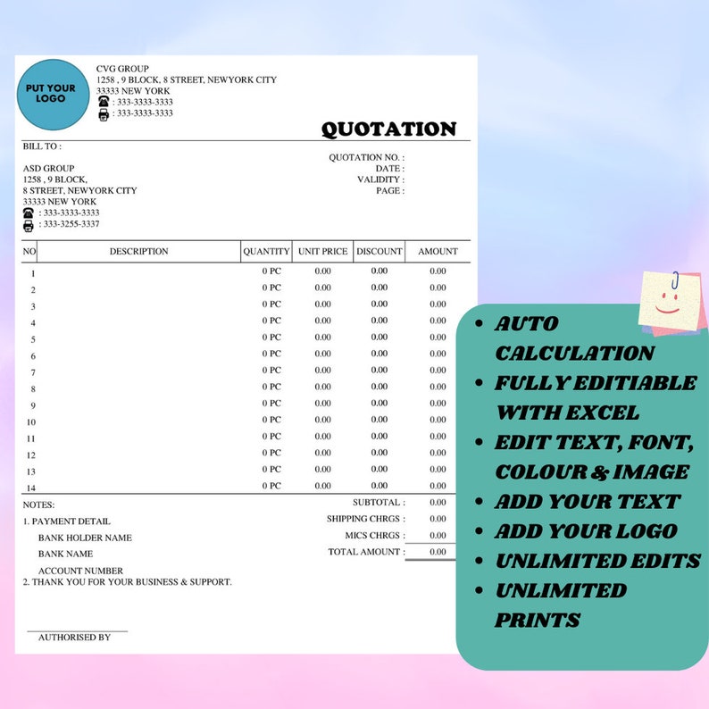 Quotation Template Excel, Quotation Template for All Type of Business ...