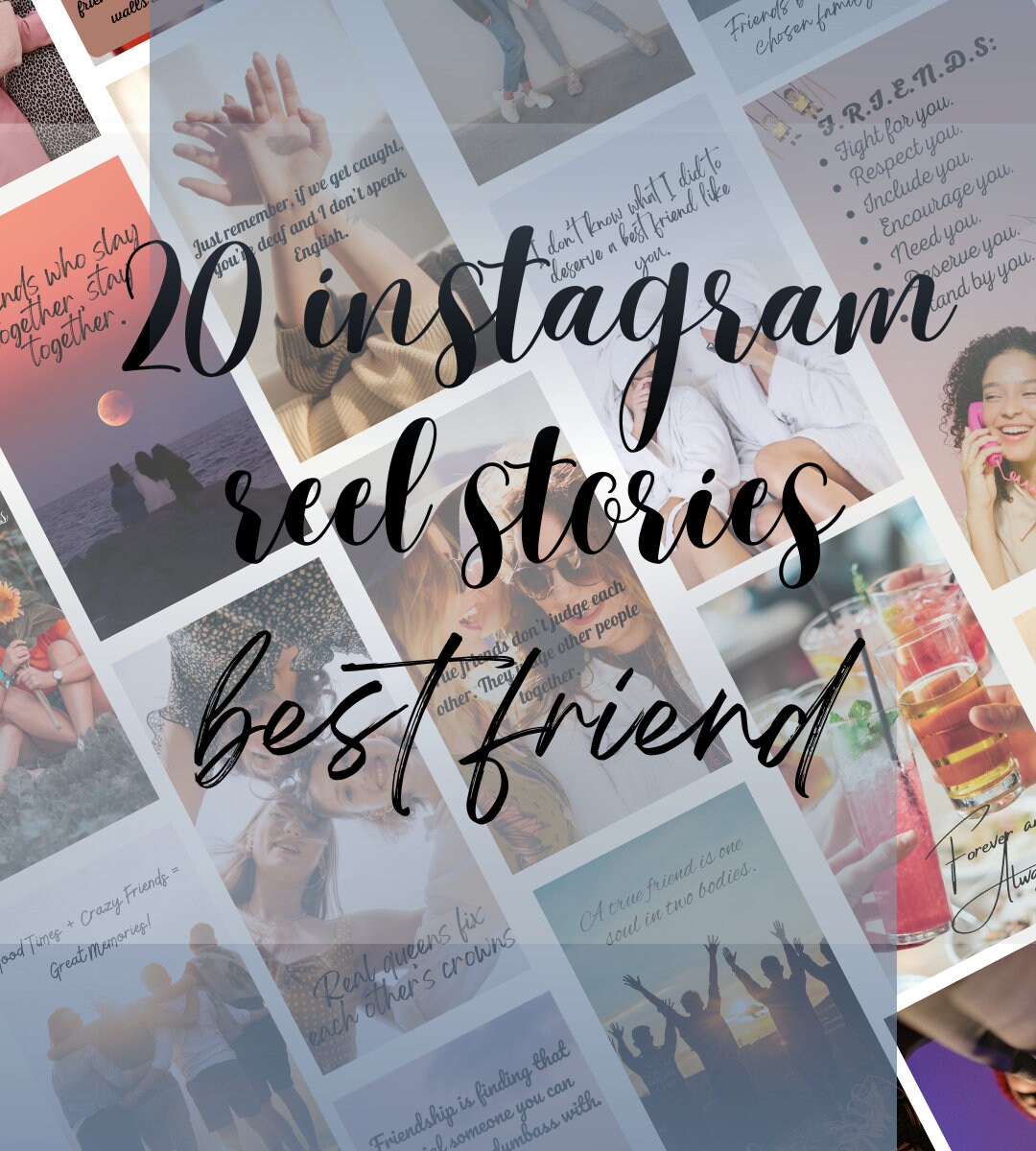 Friendship Quotes: 20 Instagram Reel Story Templates (canva, PDF) - Etsy