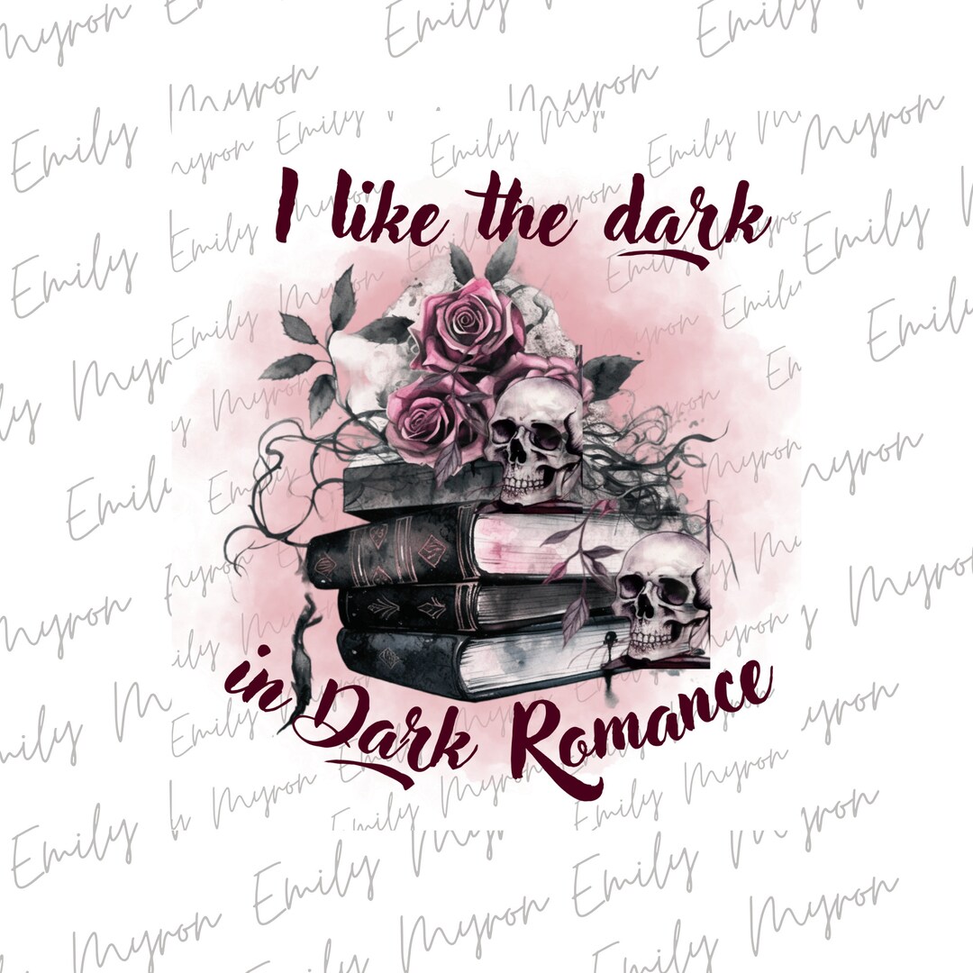 Dark Romance Reader PNG: Skulls & Roses Sublimation Design (digital ...